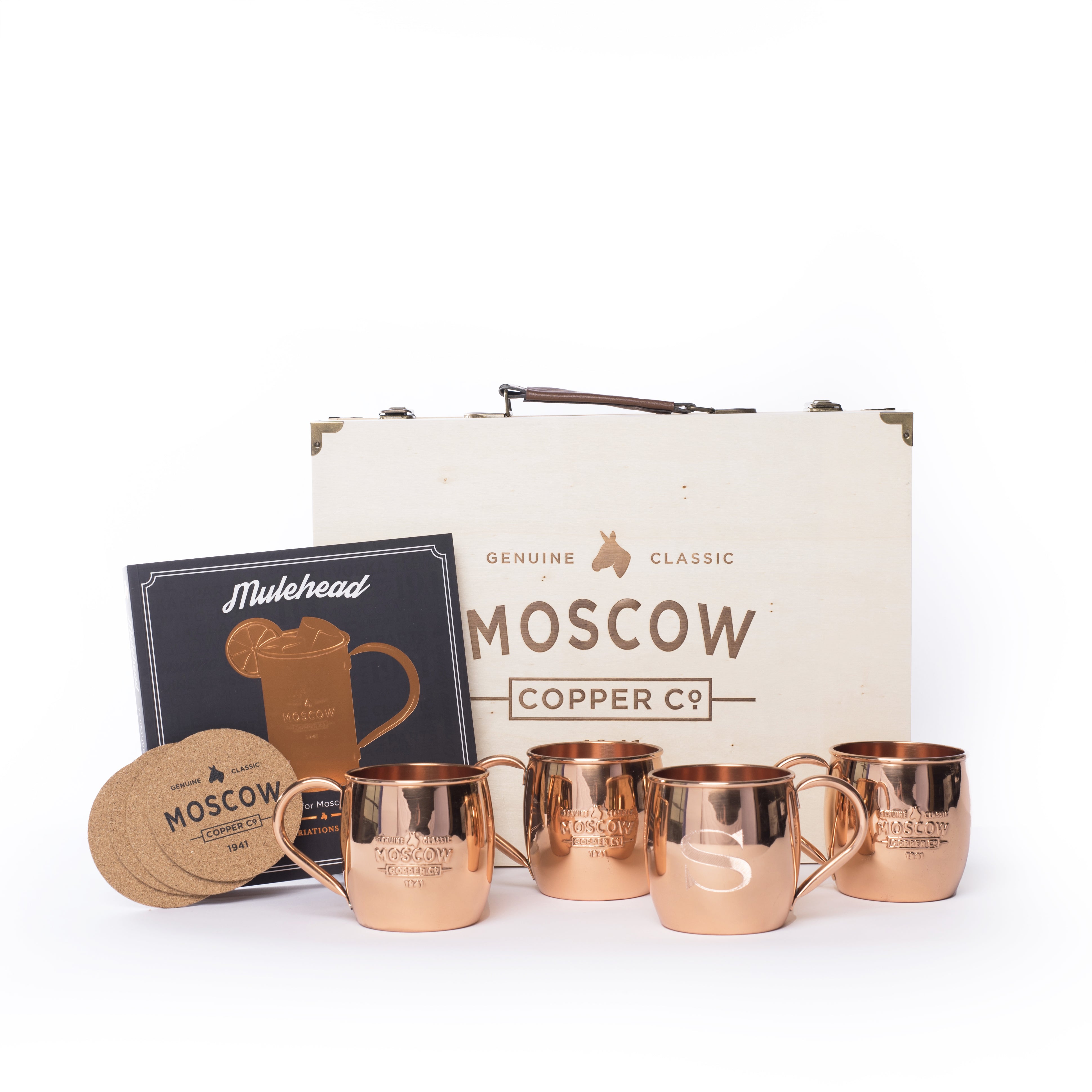 Monogrammed Set of Four Hammered or Polished Mugs – Moscow Copper Co.